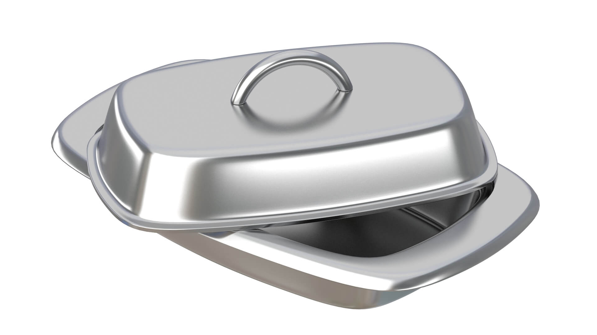 Butter Dish Silver - 3D Model by AN studio