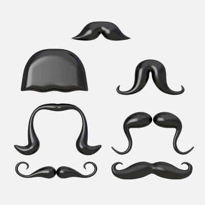 Cartoon Mustache Collection - 3D Model by AN studio