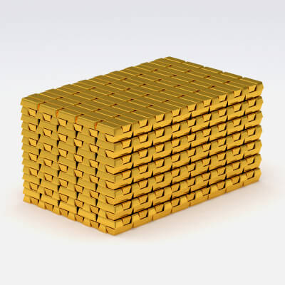 Gold Bars Stack - 3D Model by AN studio