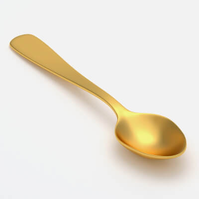 Gold Dinner Spoon - 3D Model by AN studio