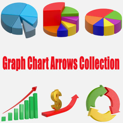 Graph Chart Arrows Collection - 3D Model by AN studio