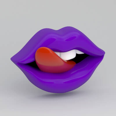 Purple Tongue Licking - 3D Model by AN studio