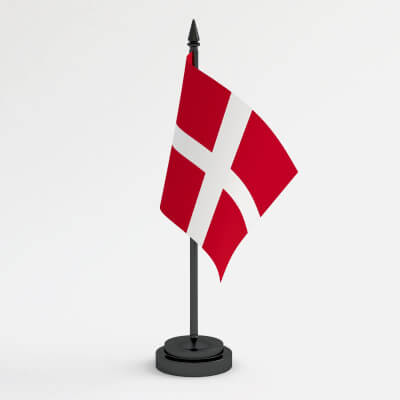 Table Flag denmark - 3D Model by AN studio