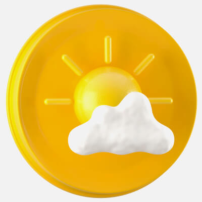 Weather Symbols Sun with Clouds - 3D Model by AN studio