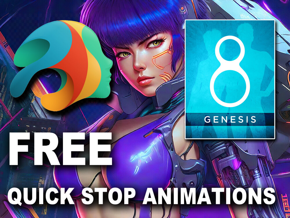 Quick Stop Running Animations for Genesis 8 - Free Daz Content by Anabran