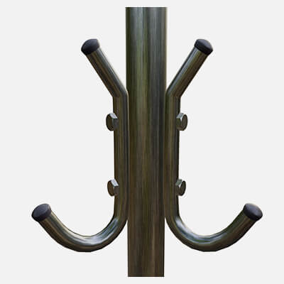 Coat Rack Standing Low Poly 3D Model by anak10da