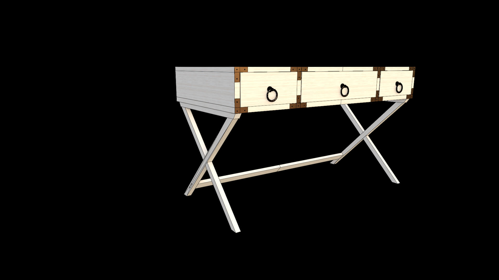 Writing Desk Aerilyn 40-5 3D Model by anak10da