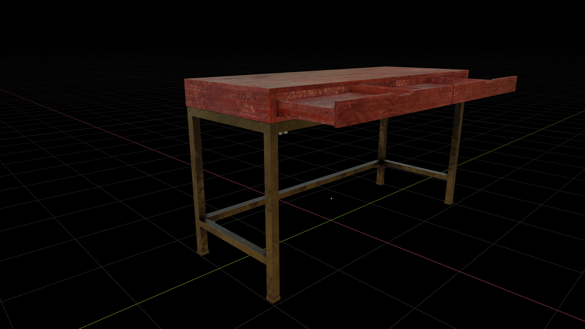 Desk 2 - Low Poly Desk 3D Model by anak10da
