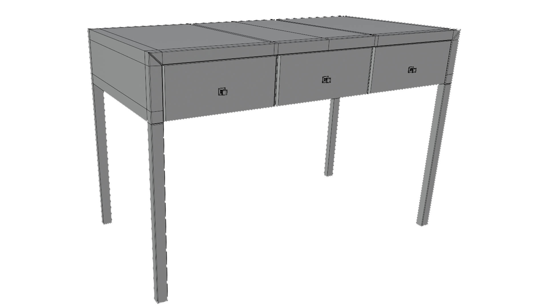 Desk-4 3D Model Low Poly by anak10da