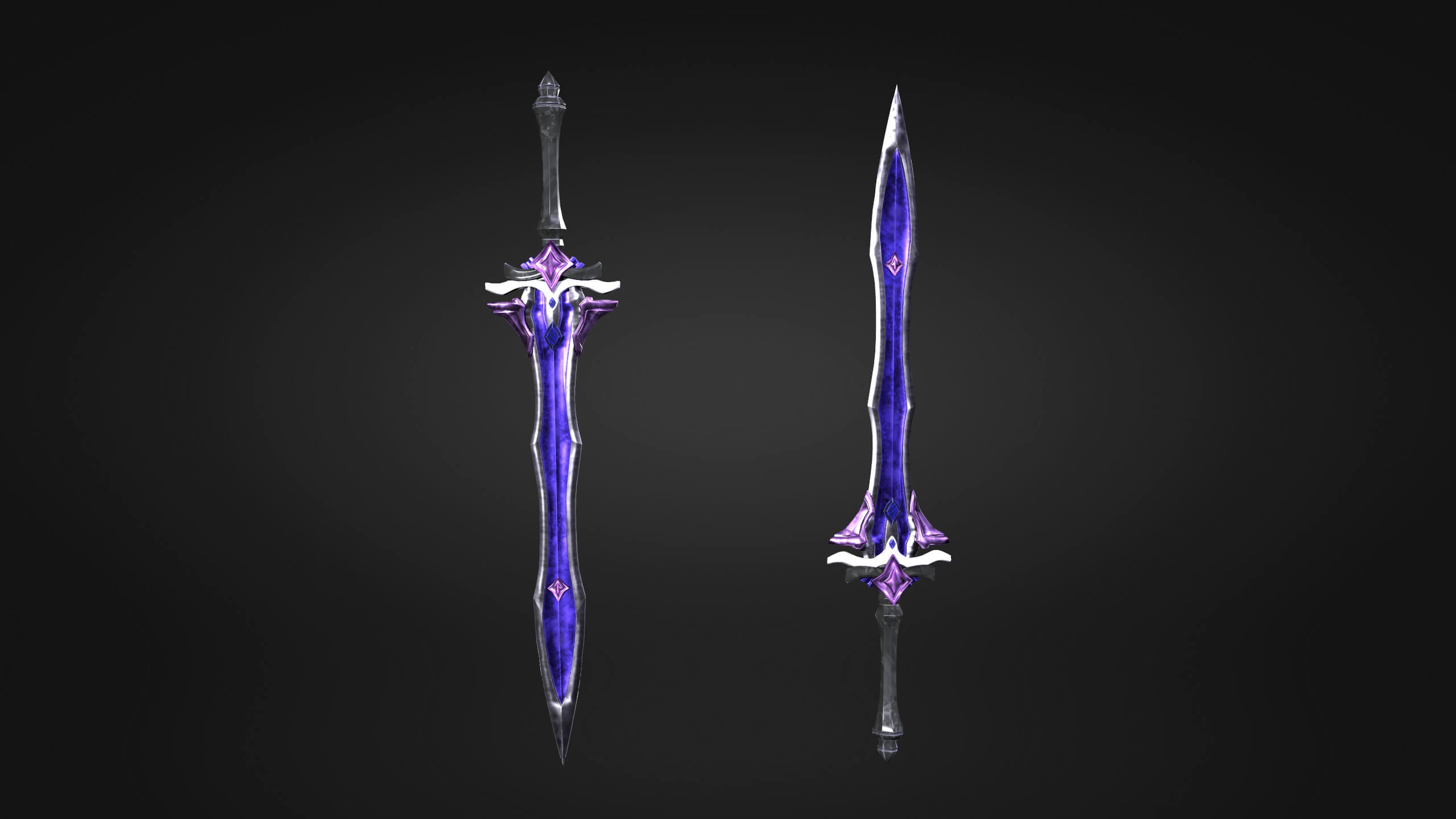 Low Poly "Fantasy Sword" in Asian Style - 3D Model by Andrei Ermakov