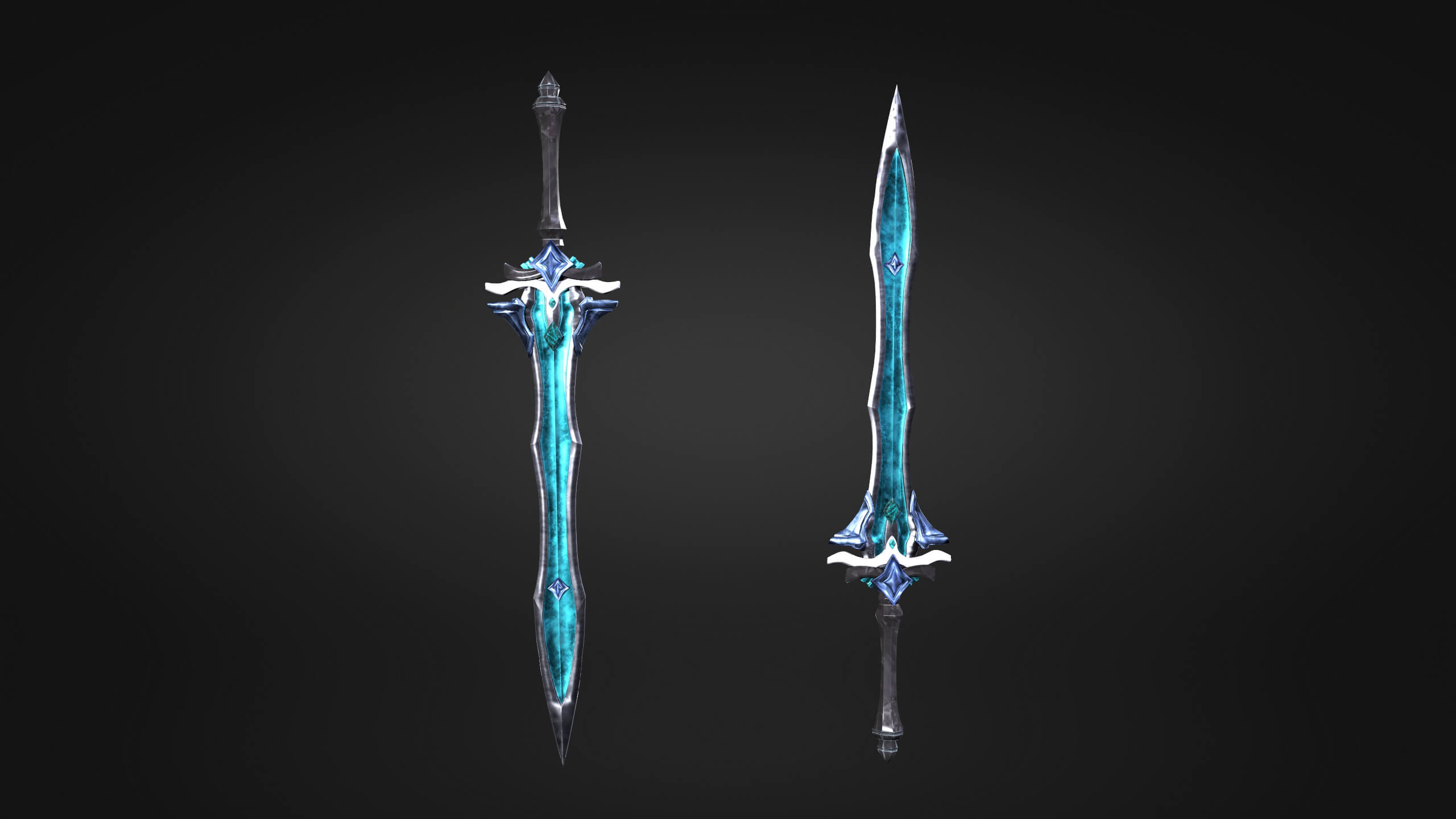 Low Poly "Fantasy Sword" in Asian Style - 3D Model by Andrei Ermakov