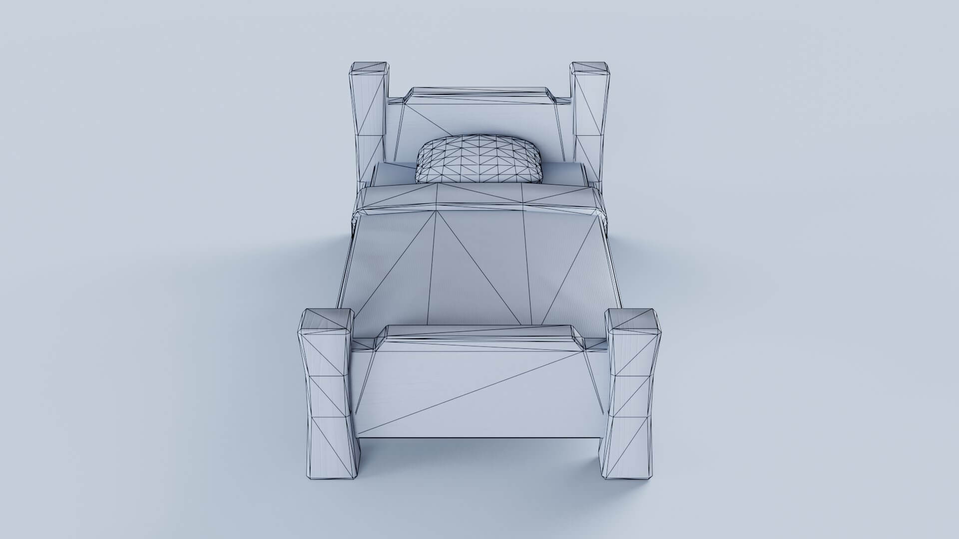 Stylized Wooden Bed - 3 Color Variation Free 3D Model by andrey_ryzhko