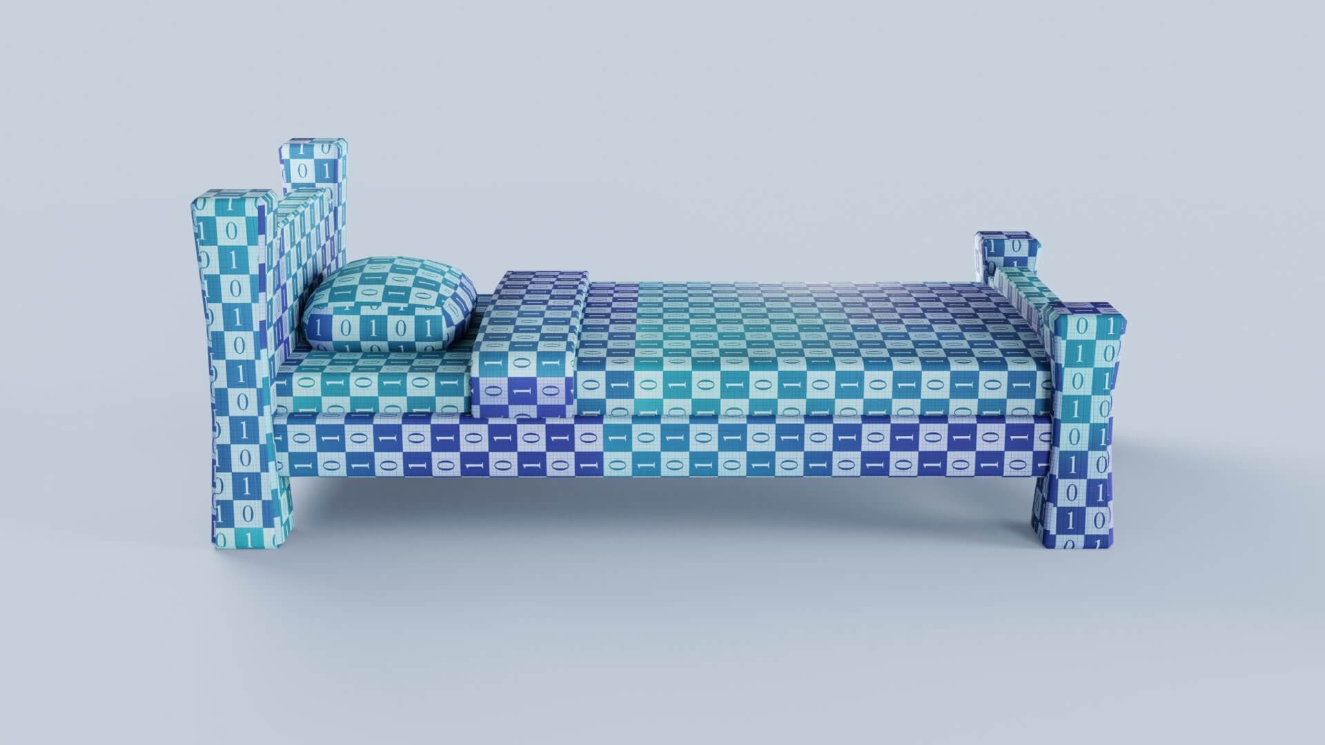 Stylized Wooden Bed - 3 Color Variation Free 3D Model by andrey_ryzhko