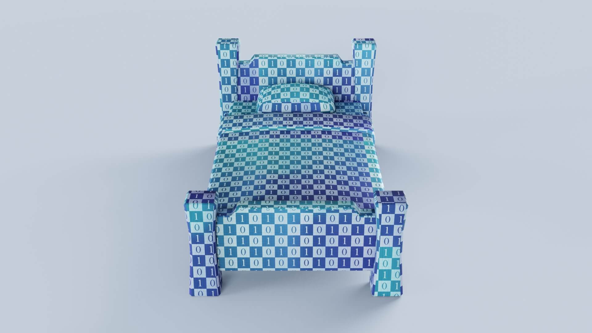 Stylized Wooden Bed - 3 Color Variation Free 3D Model by andrey_ryzhko