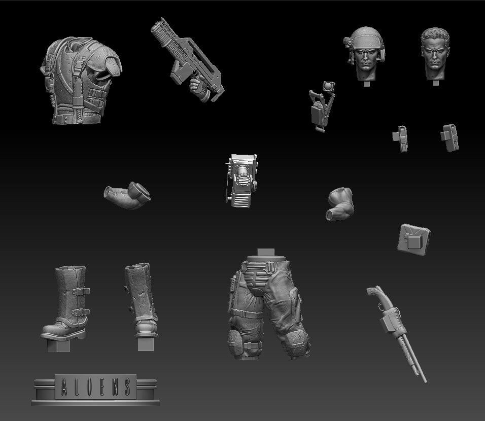 Aliens Soldier - 3D Model by Andreyad77