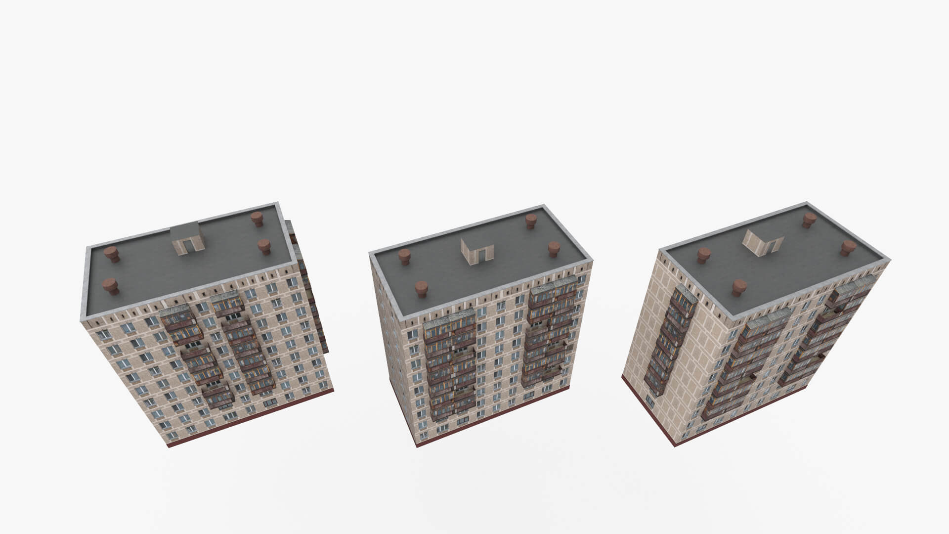 Russian Panel Houses - 3D Model by andreyd3
