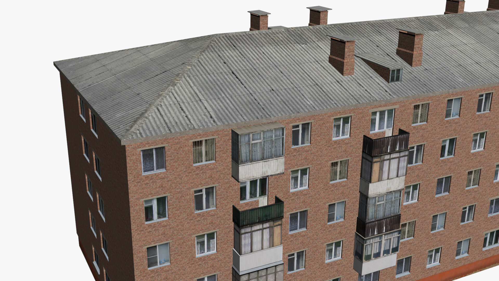 Russian Soviet Brick House - 3D Model by andreyd3