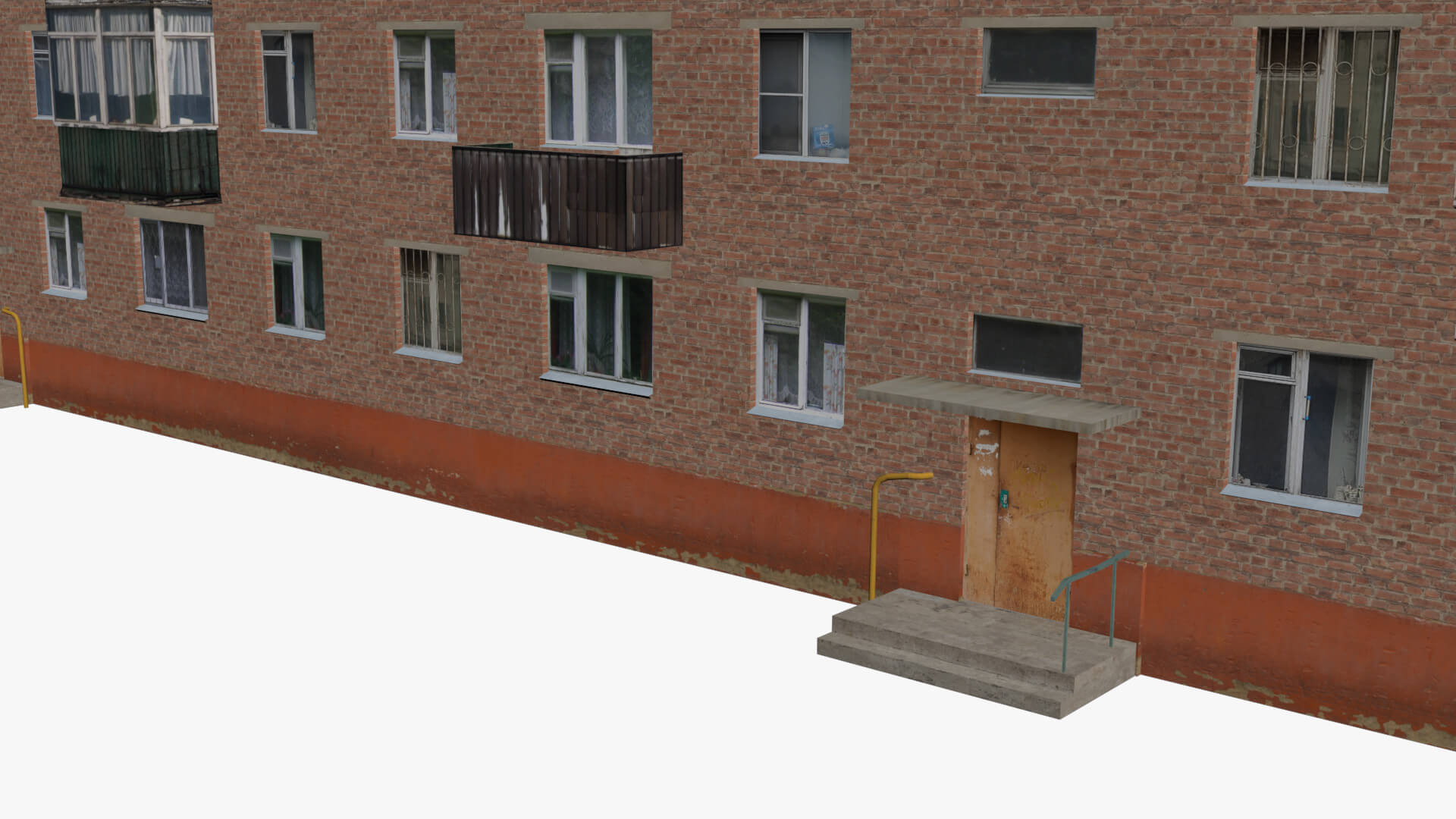 Russian Soviet Brick House - 3D Model by andreyd3