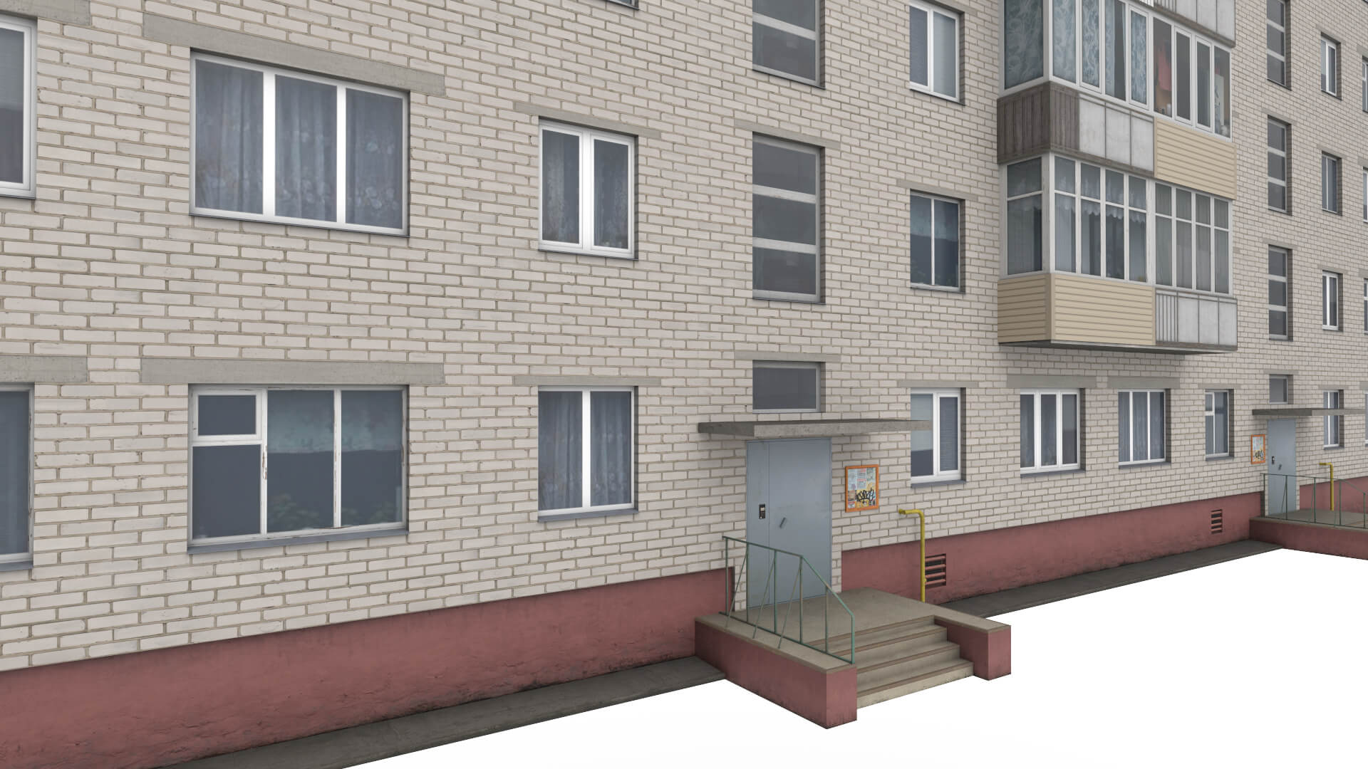 Russian Typical Brick House - 3D Model by andreyd3