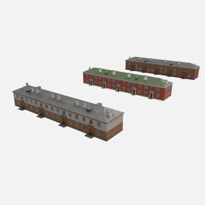 Soviet or Russian Two-Story Residental Houses by andreyd3
