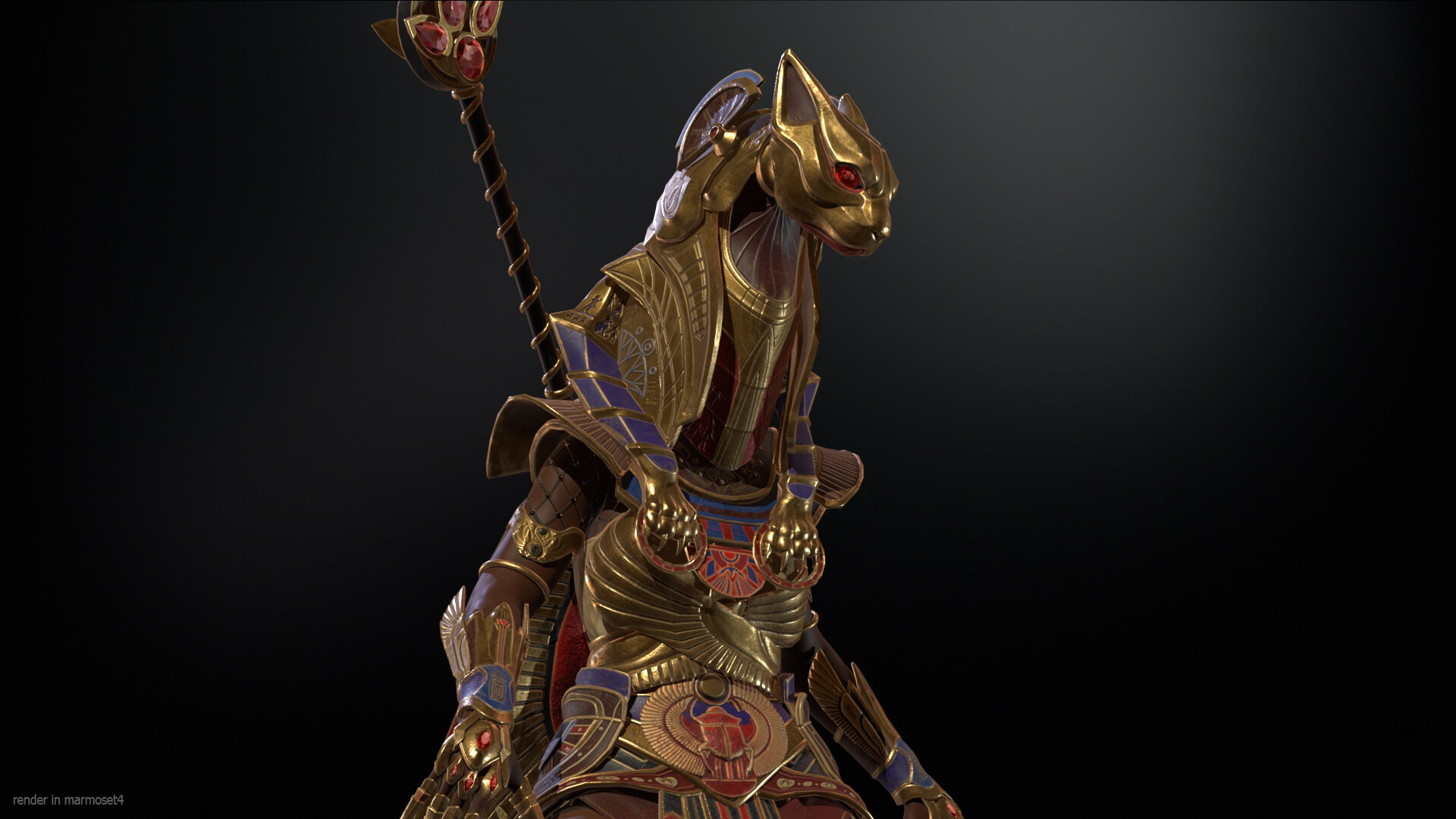 Bastet Game Ready - 3D Model by andryuha1981