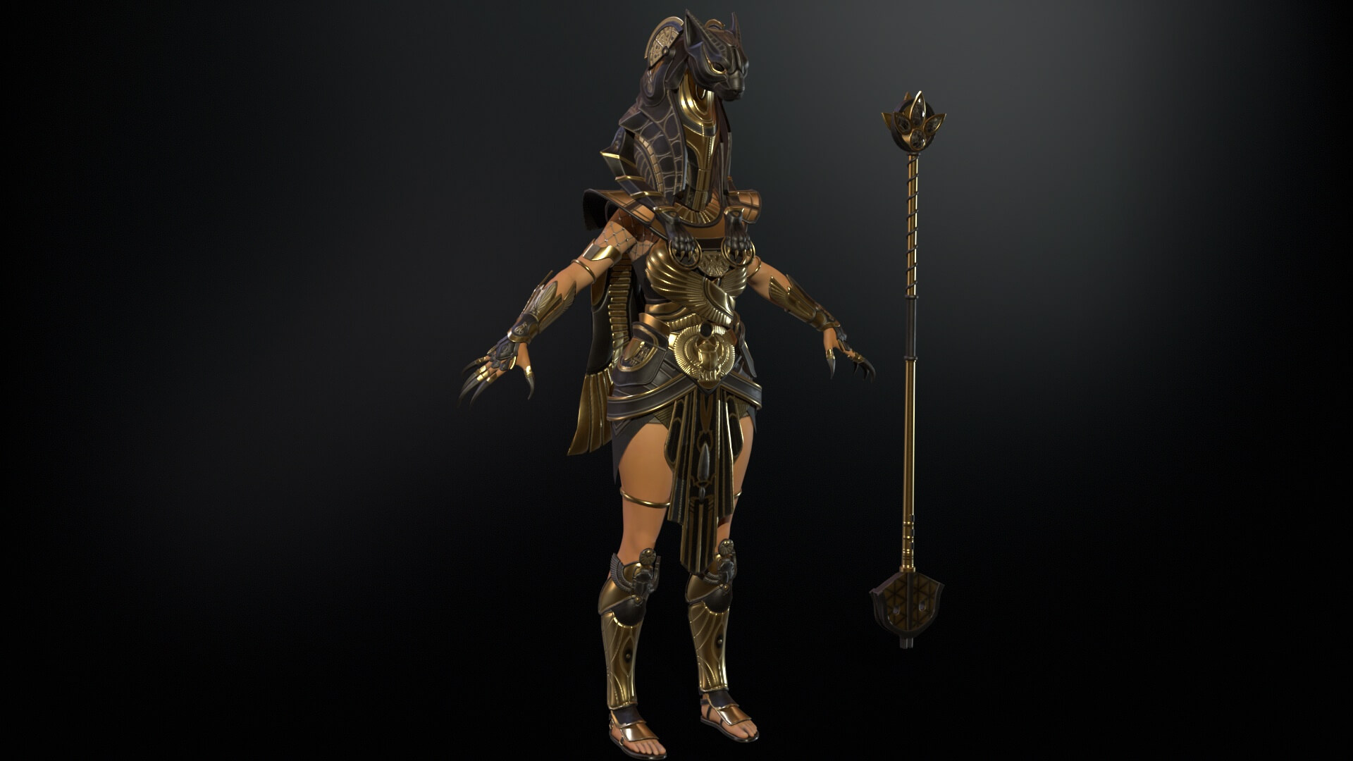 Bastet Game Ready - 3D Model by andryuha1981