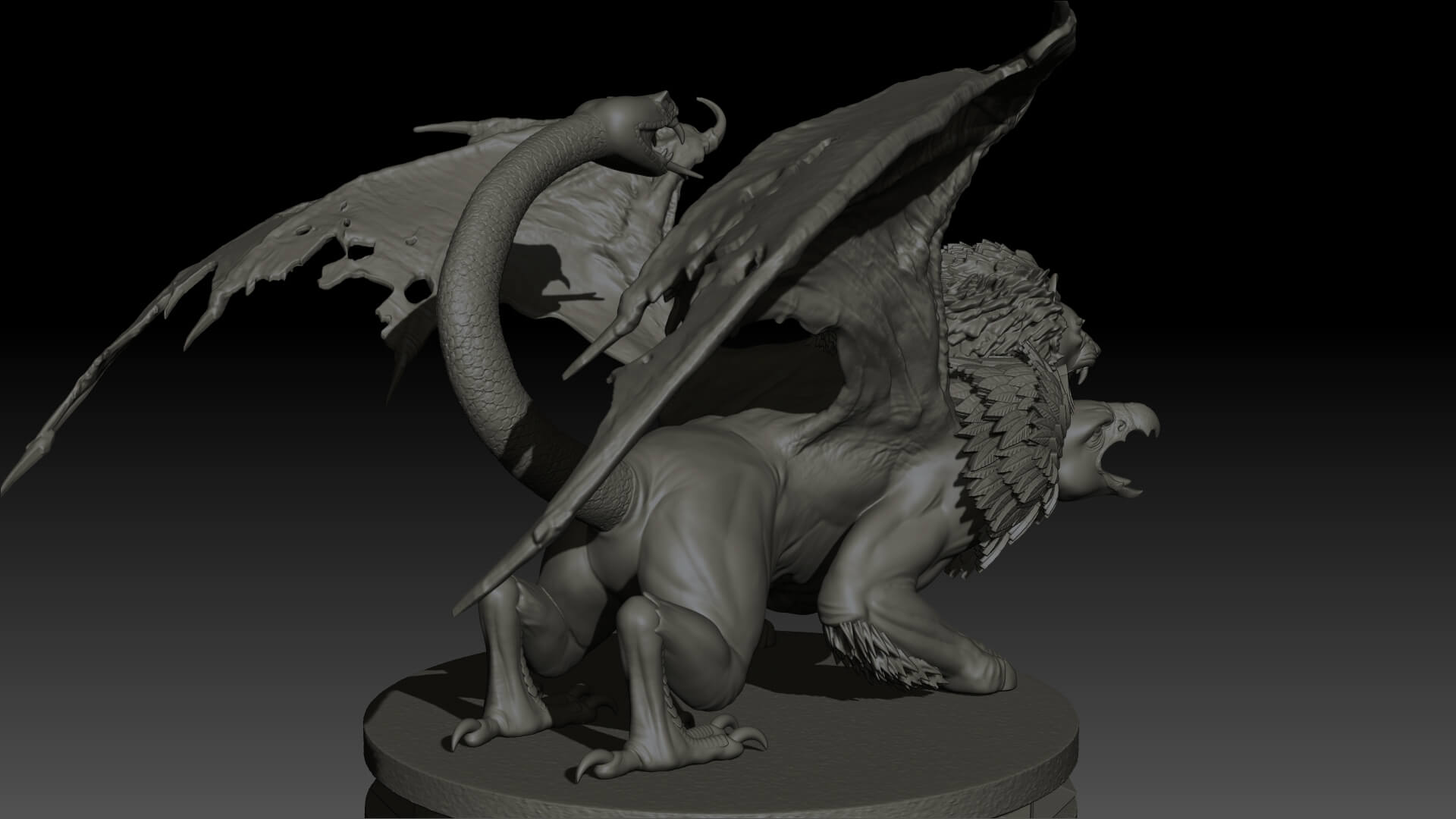 Chimera High Poly for 3D Print by andryuha1981