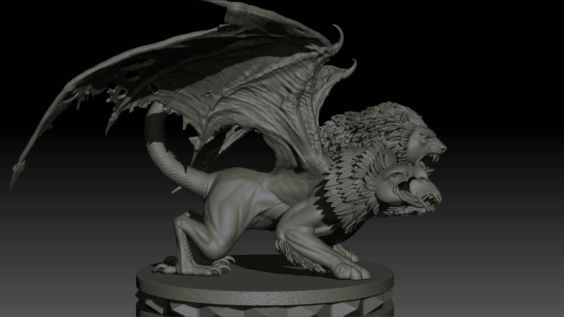 Chimera High Poly for 3D Print by andryuha1981
