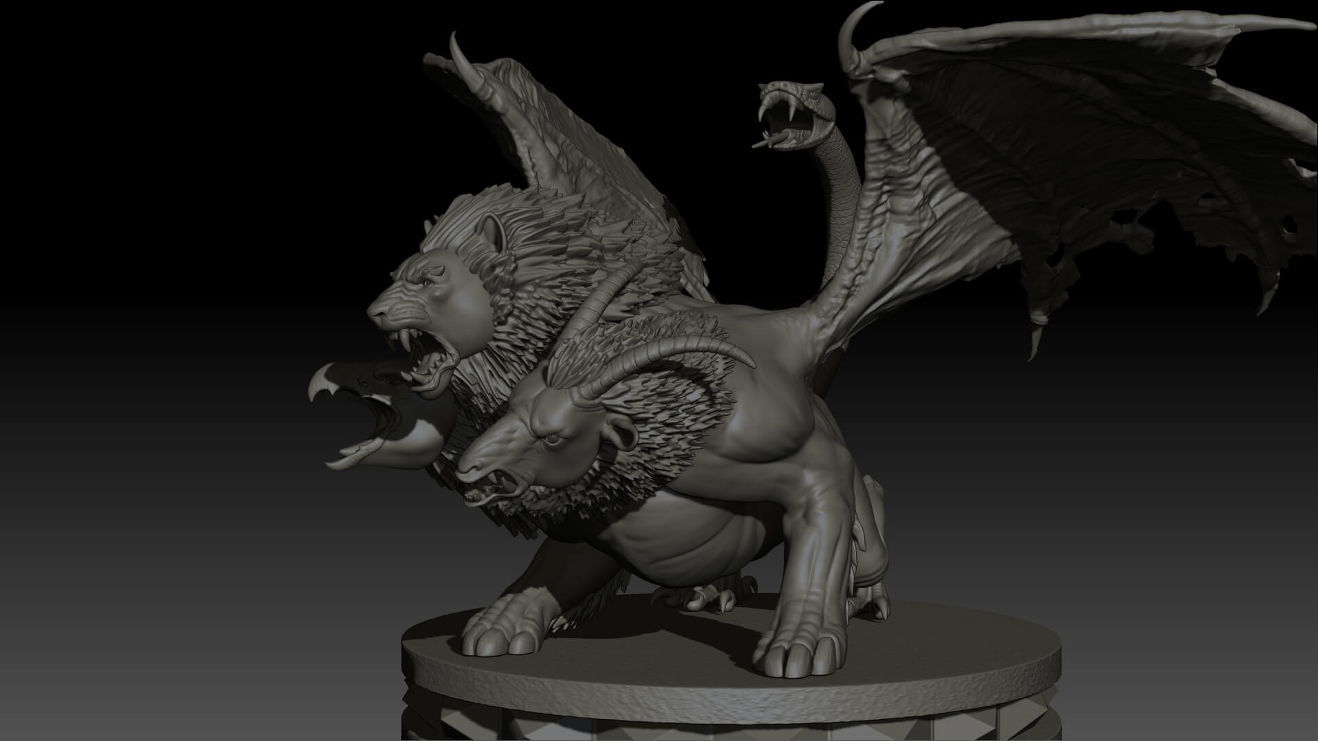 Chimera High Poly for 3D Print by andryuha1981