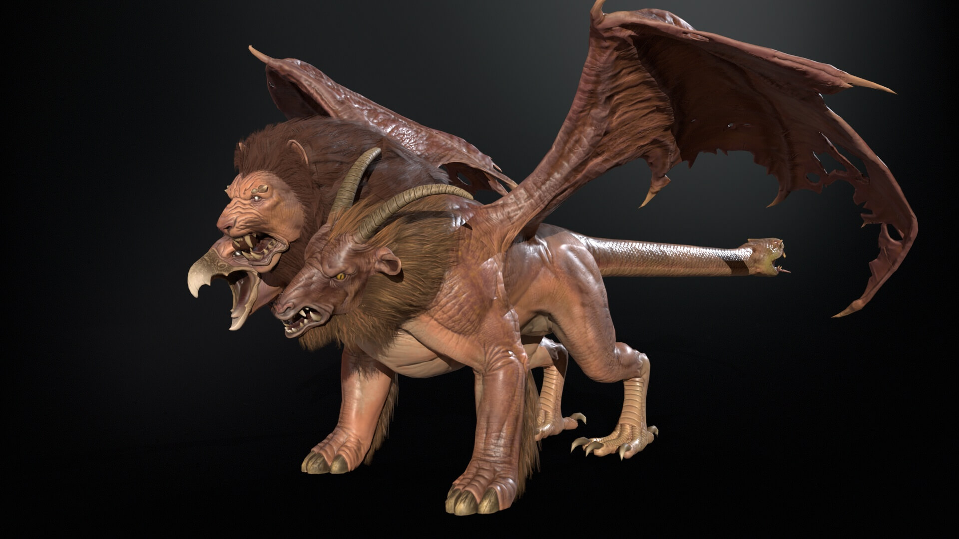Chimera High Poly for 3D Print by andryuha1981