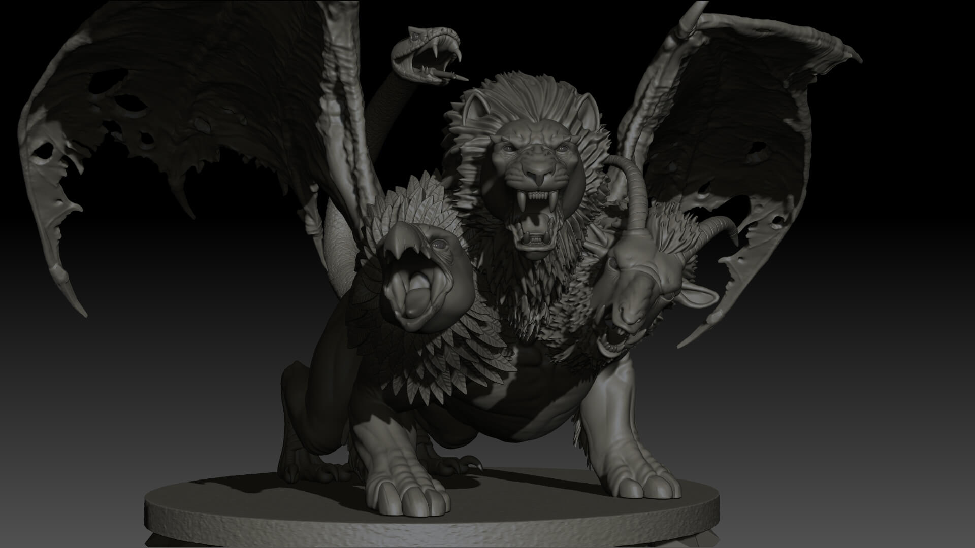 Chimera High Poly for 3D Print by andryuha1981