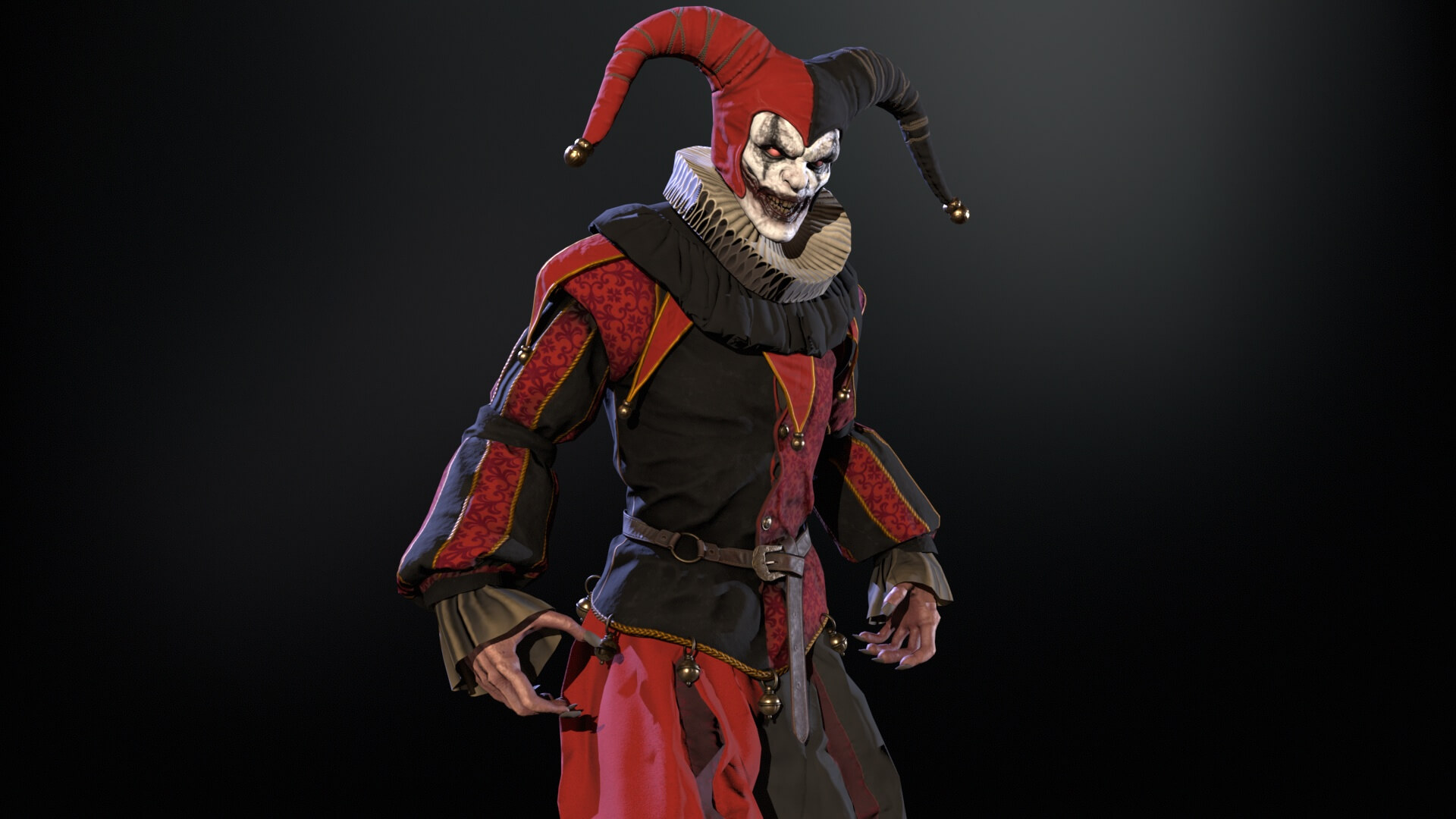 Clown Gester Game Ready - 3D Model by andryuha1981