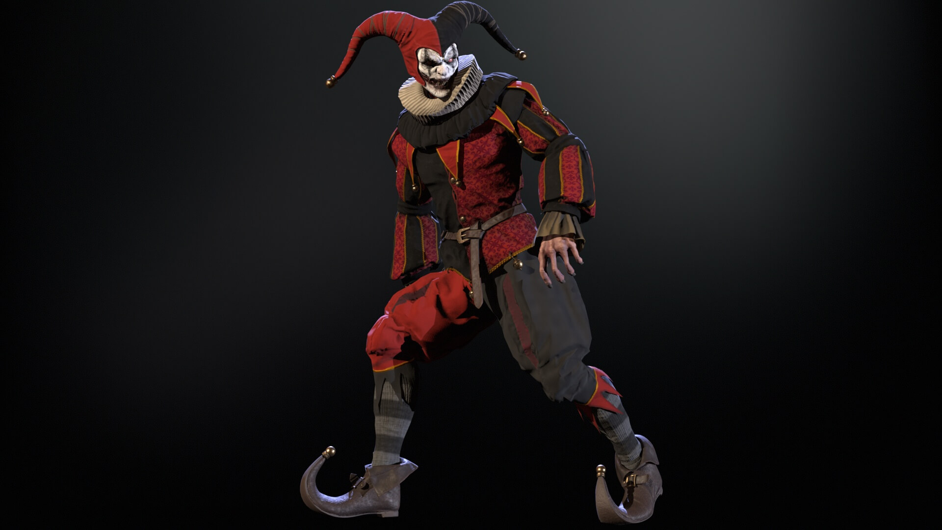 Clown Gester Game Ready - 3D Model by andryuha1981
