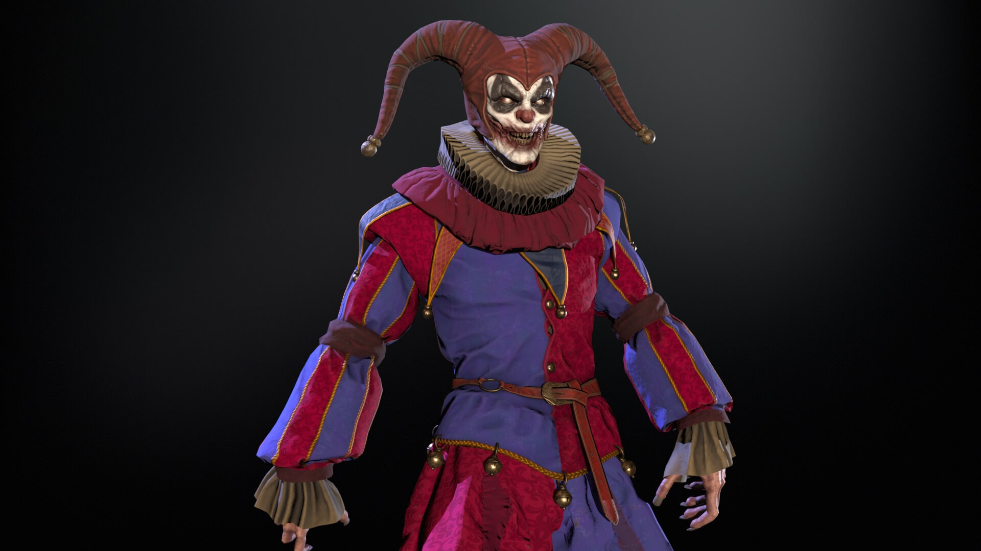 Clown Gester Game Ready - 3D Model by andryuha1981