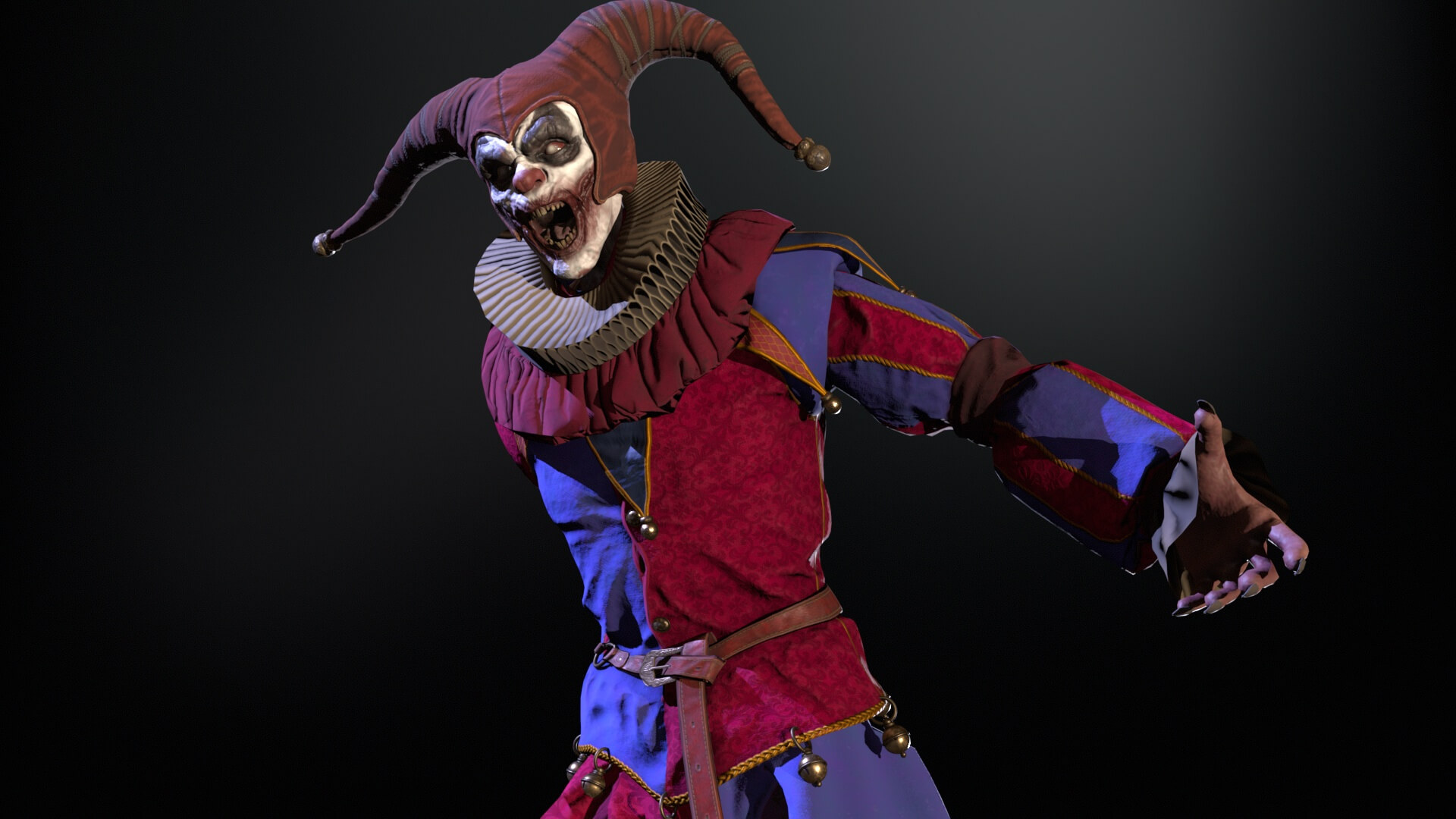 Clown Gester Game Ready - 3D Model by andryuha1981