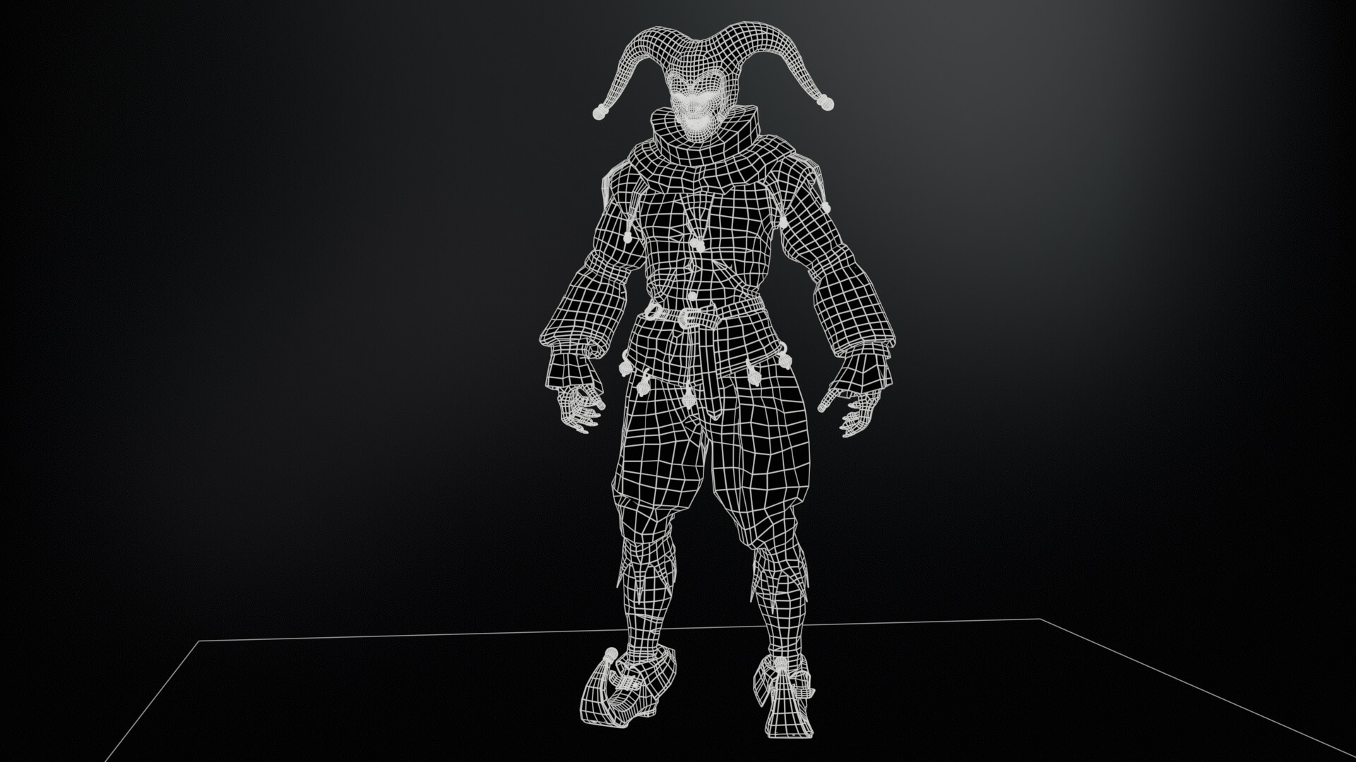 Clown Gester Game Ready - 3D Model by andryuha1981