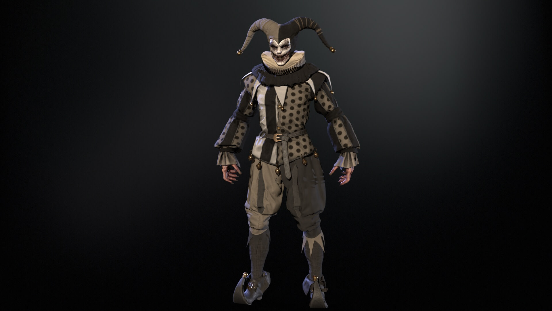 Clown Gester Game Ready - 3D Model by andryuha1981