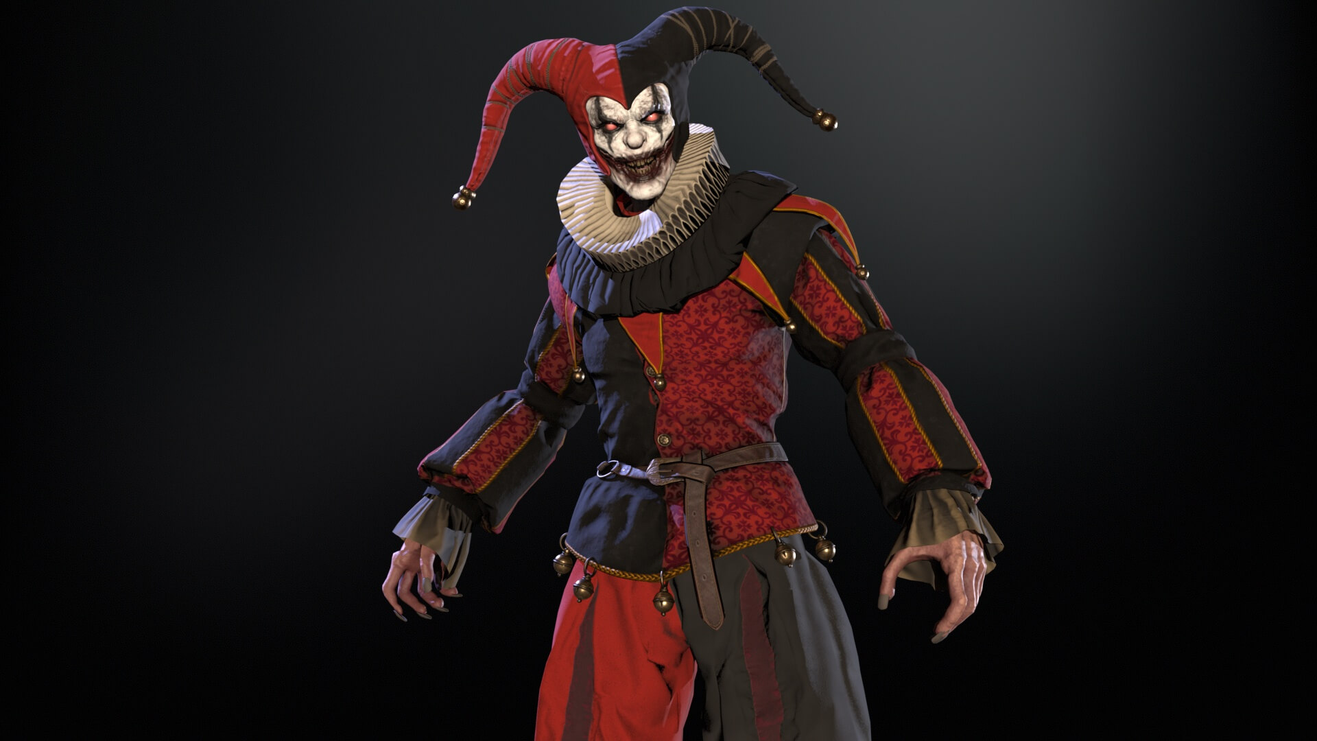 Clown Gester Game Ready - 3D Model by andryuha1981