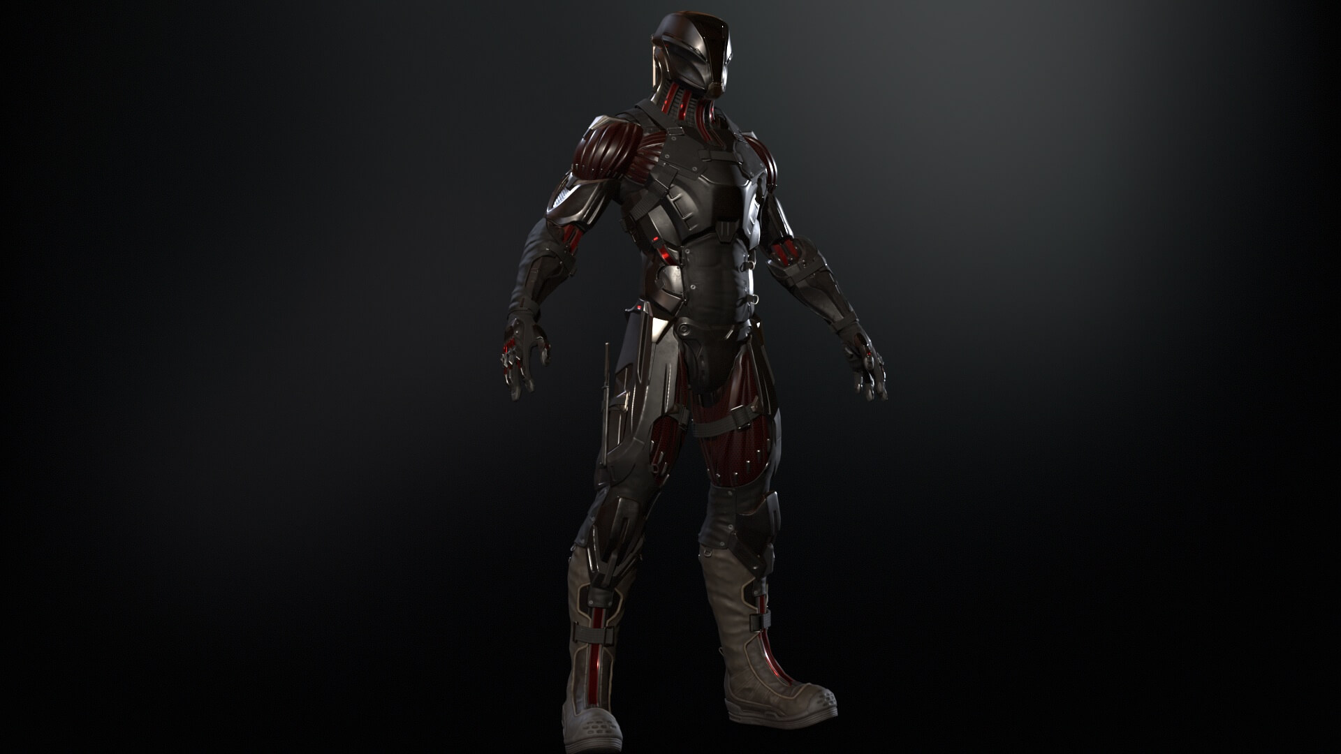 Cyber Ninja game ready - 3D Model by andryuha1981