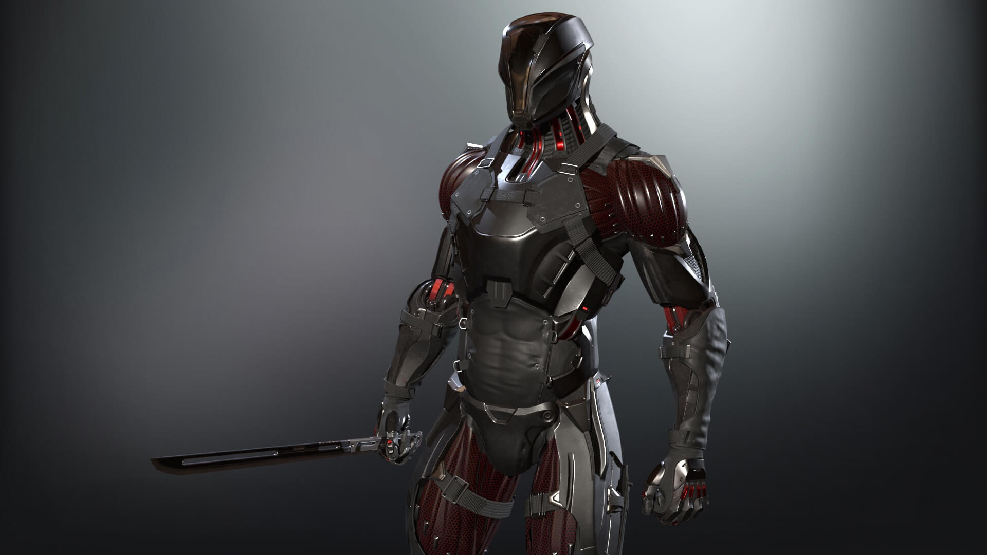 Cyber Ninja game ready - 3D Model by andryuha1981