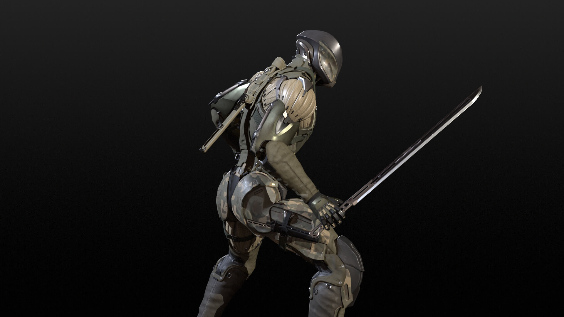 Cyber Ninja game ready - 3D Model by andryuha1981