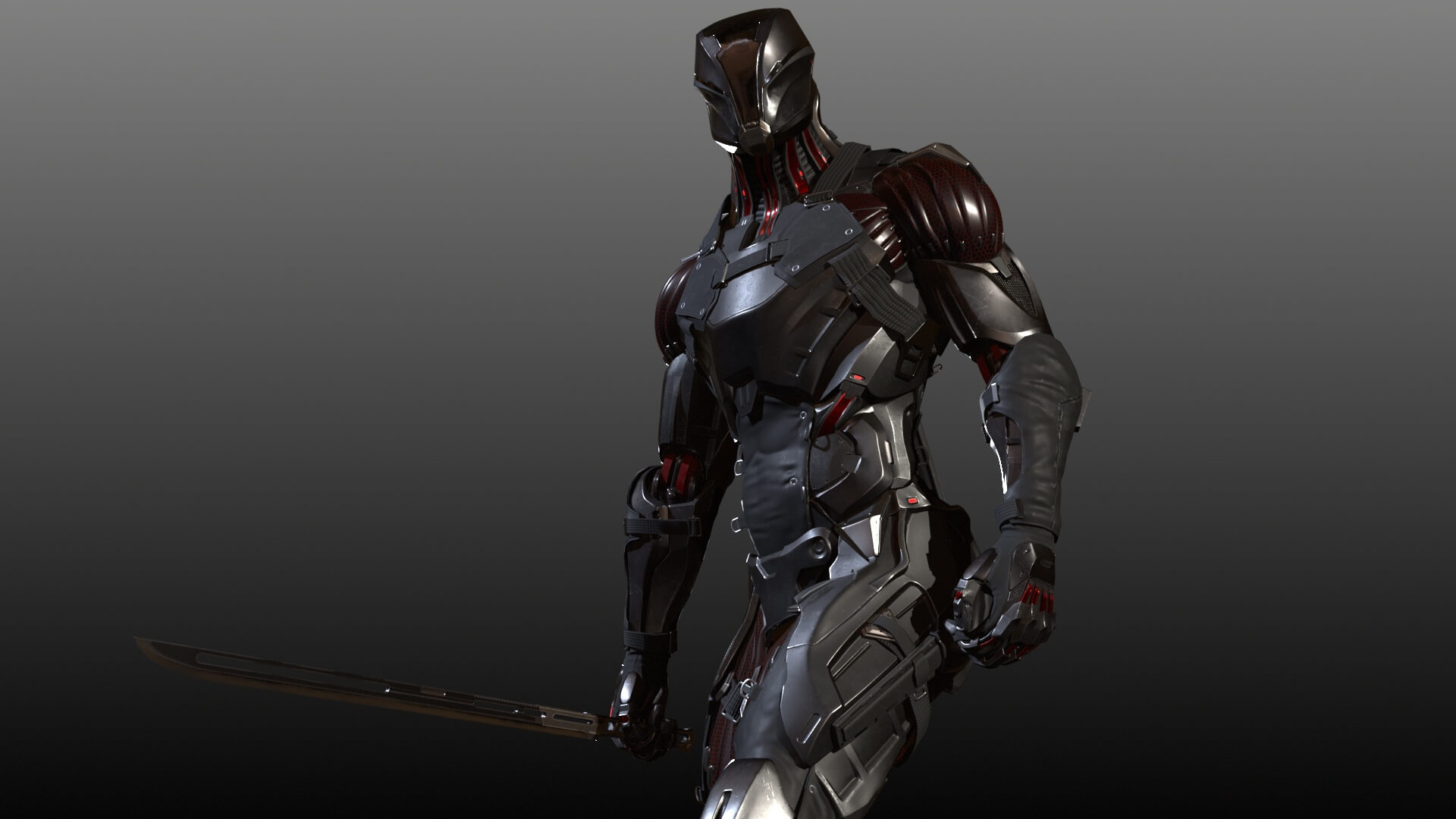 Cyber Ninja game ready - 3D Model by andryuha1981