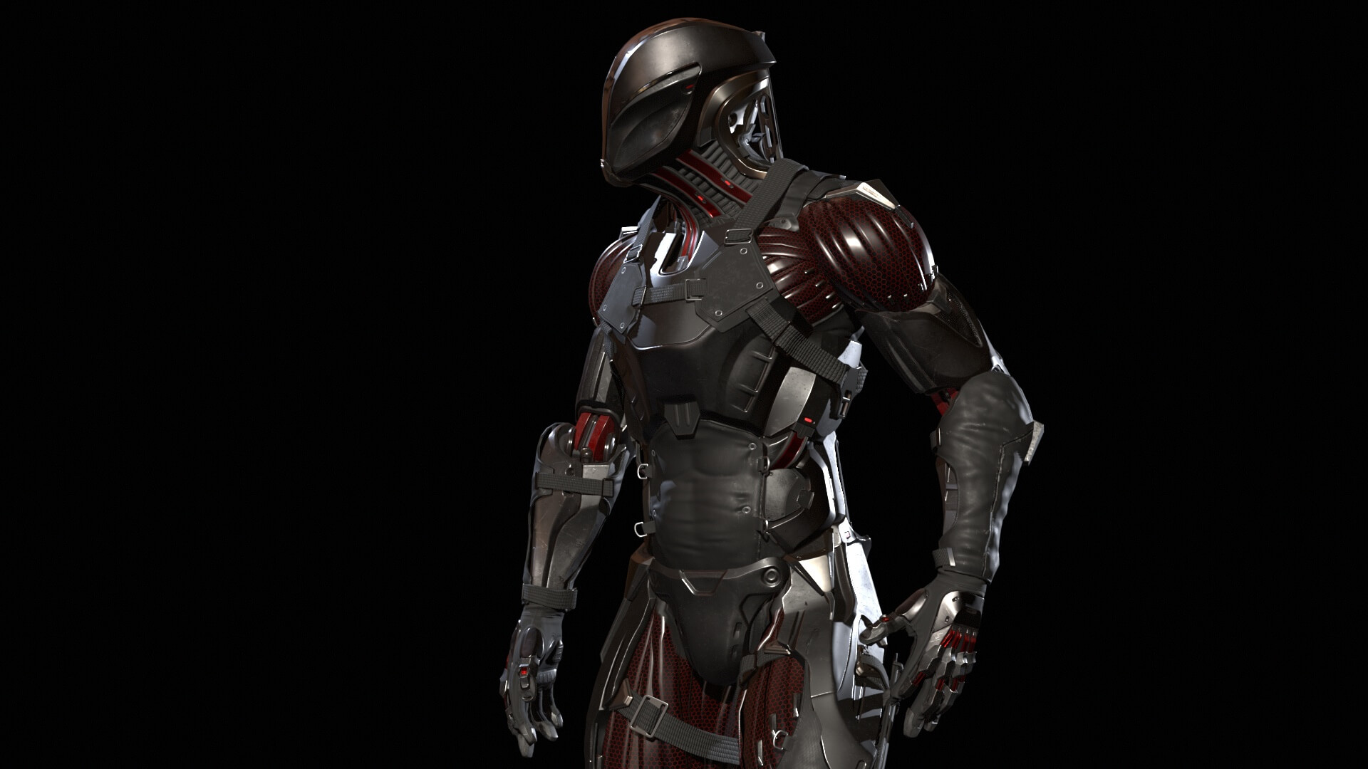 Cyber Ninja game ready - 3D Model by andryuha1981