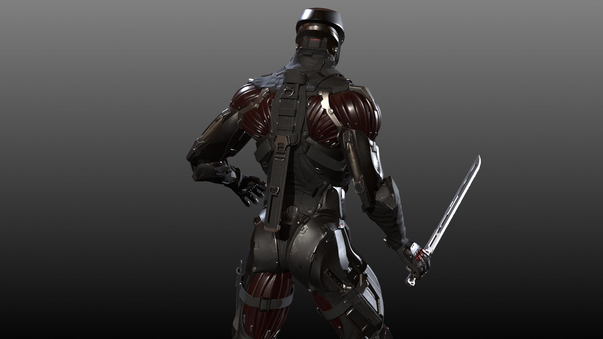 Cyber Ninja game ready - 3D Model by andryuha1981