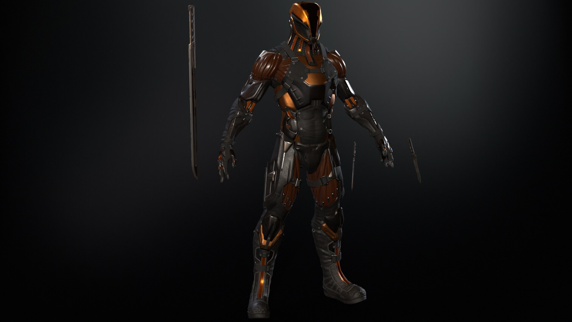 Cyber Ninja game ready - 3D Model by andryuha1981