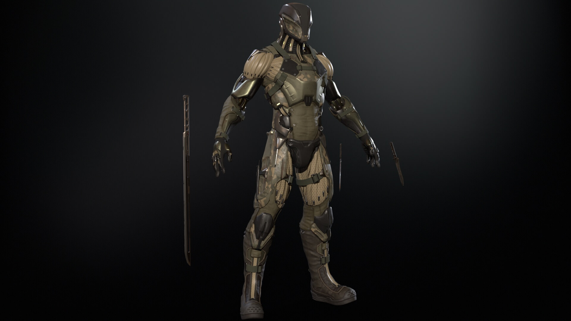 Cyber Ninja game ready - 3D Model by andryuha1981