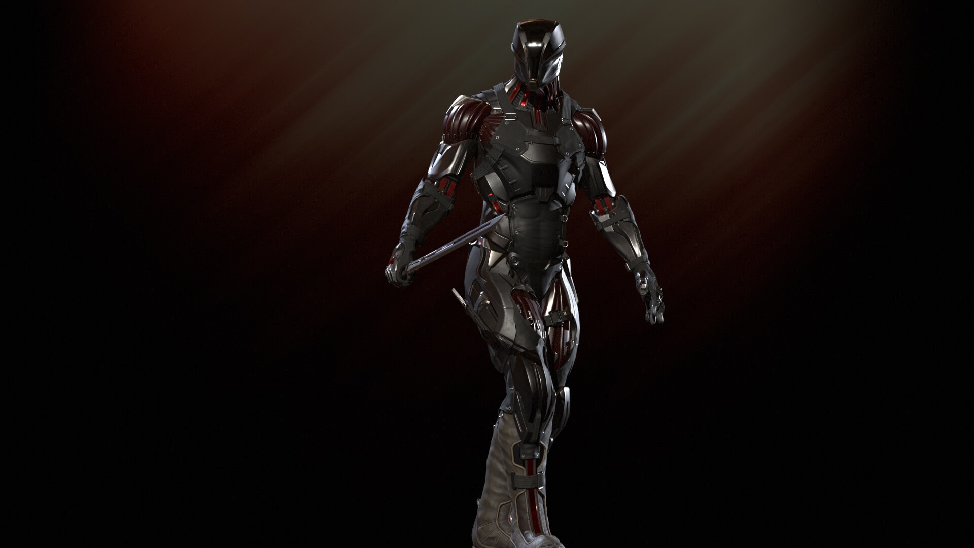 Cyber Ninja game ready - 3D Model by andryuha1981