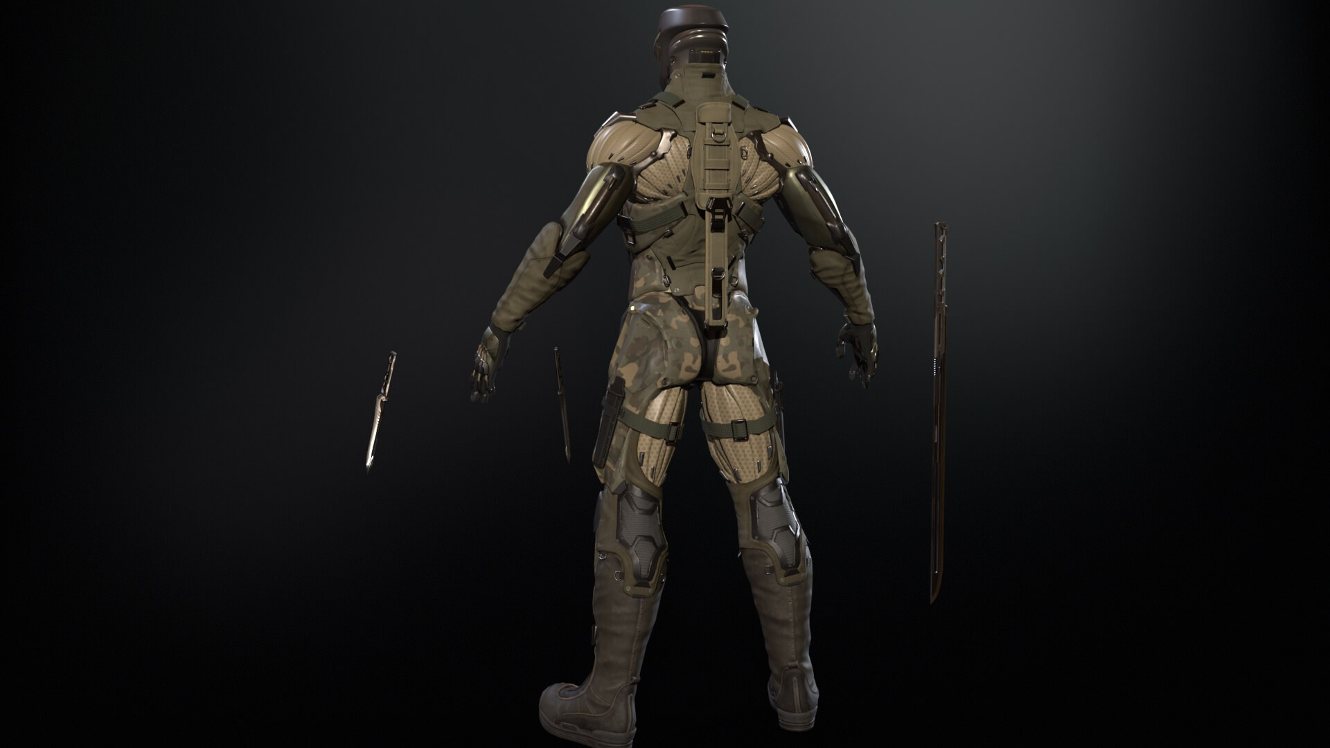 Cyber Ninja game ready - 3D Model by andryuha1981