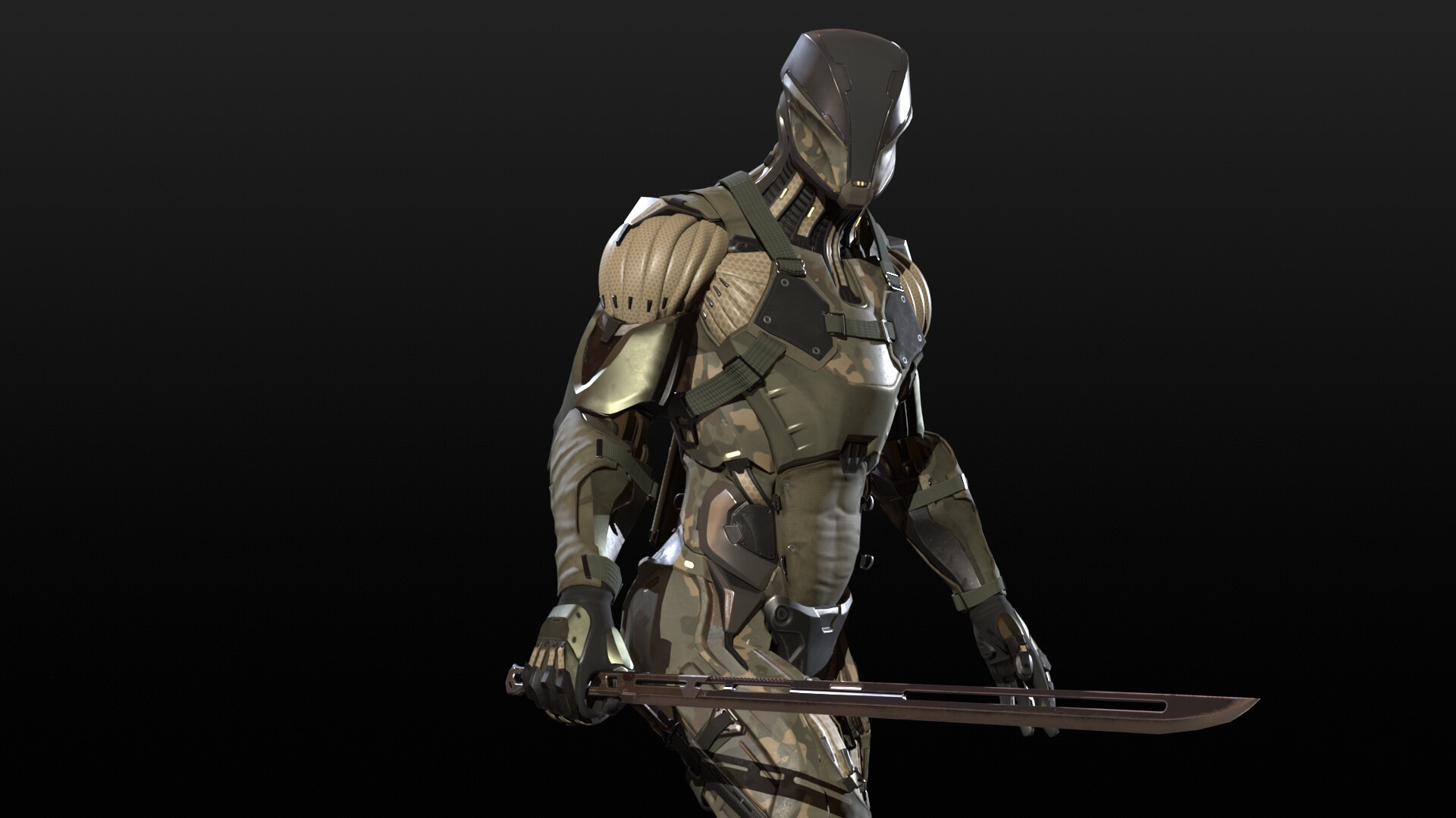 Cyber Ninja game ready - 3D Model by andryuha1981