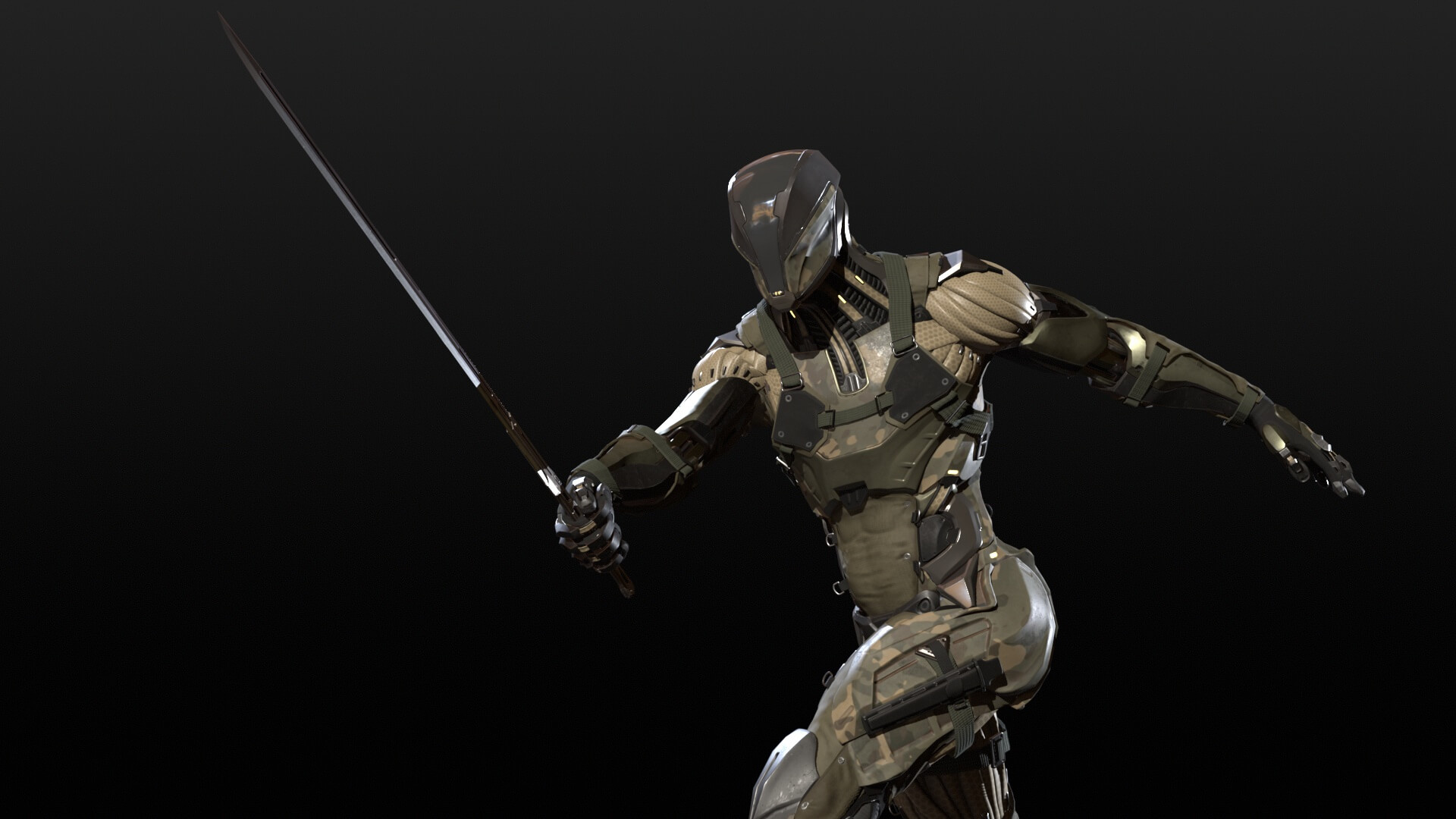 Cyber Ninja game ready - 3D Model by andryuha1981